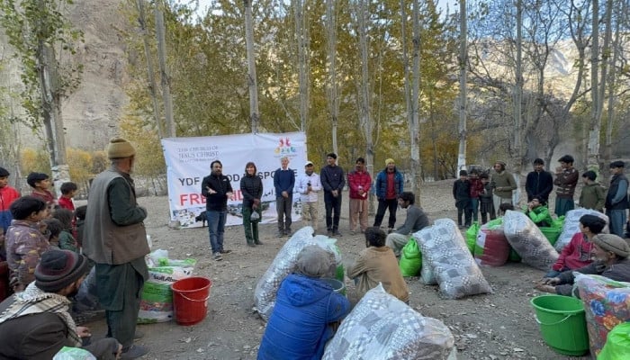 Relief goods for flood-hit families