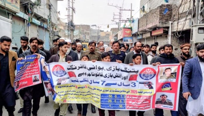 Police hold awareness walk on kite flying, aerial firing hazards