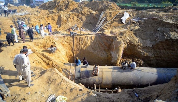 Replacement of 60-year-old water supply line from Dhabeji to Karachi ...